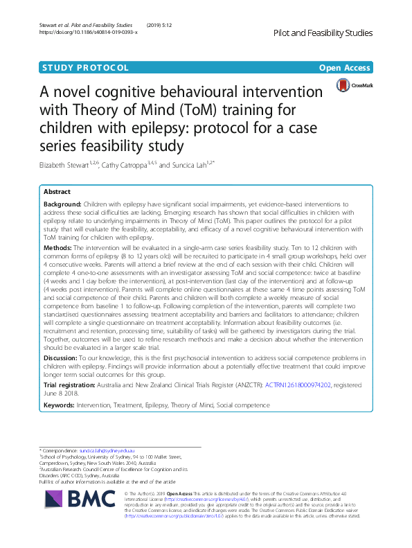 (PDF) A novel cognitive behavioural intervention with Theory of Mind (ToM) training for children ...