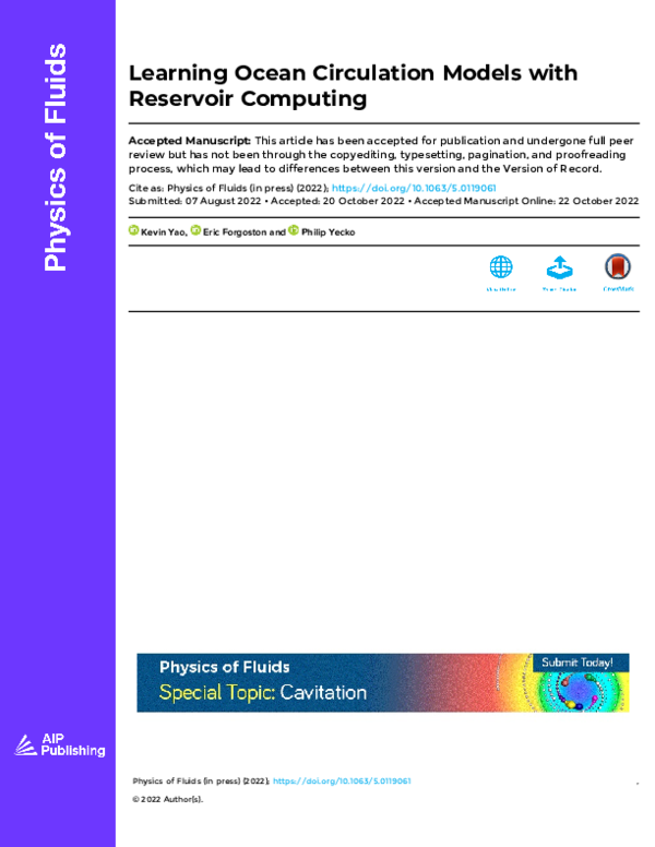 (PDF) Learning ocean circulation models with reservoir computing ...