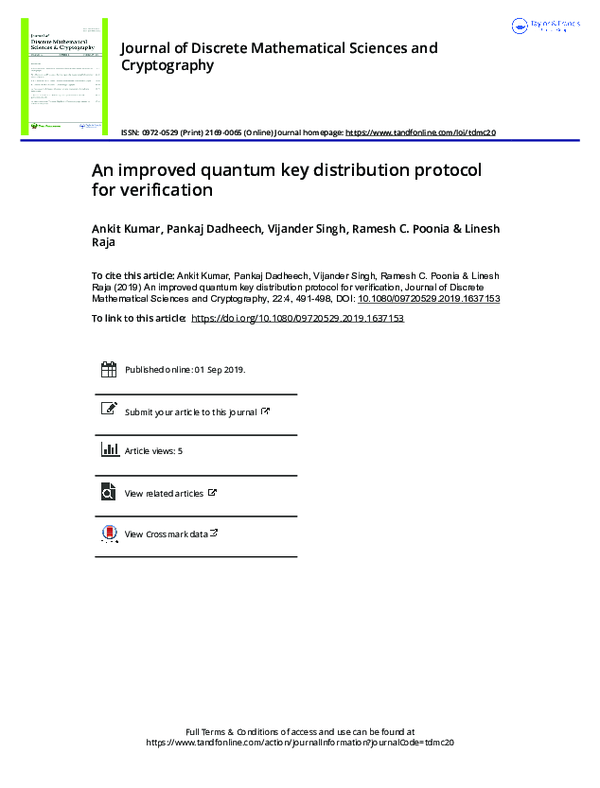 Pdf Enhanced Quantum Key Distribution Security