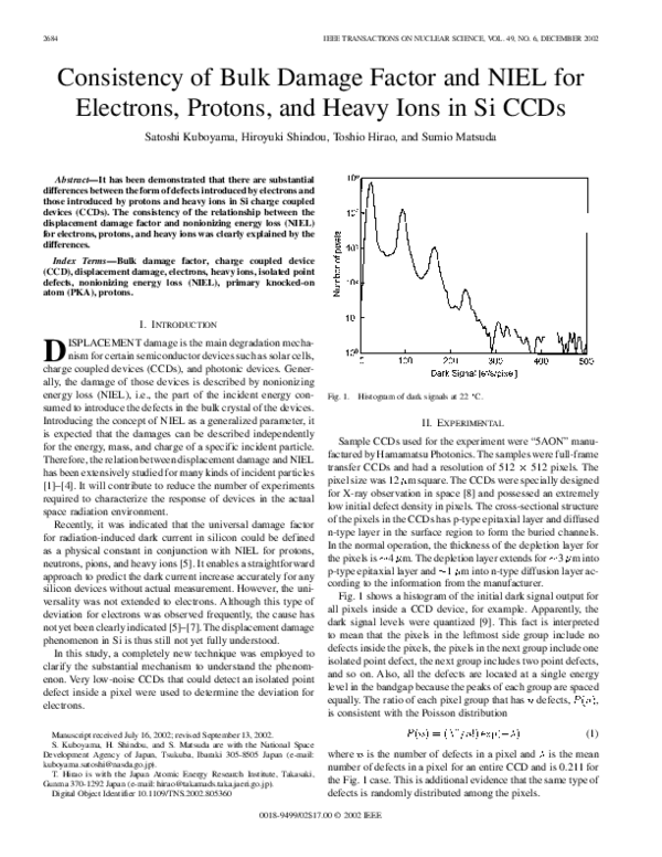 (PDF) Consistency of bulk damage factor and NIEL for electrons, protons ...