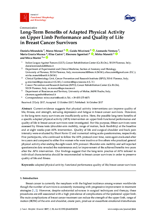 (PDF) Long-Term Benefits of Adapted Physical Activity on Upper Limb ...