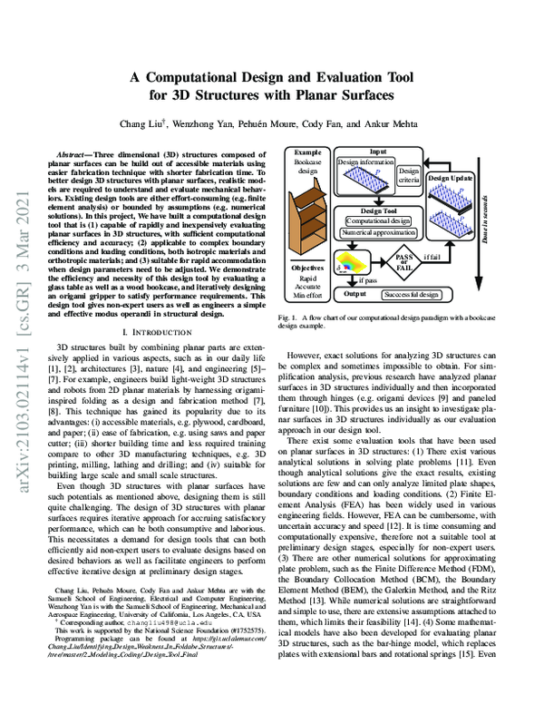 (PDF) A Computational Design and Evaluation Tool for 3D Structures with ...