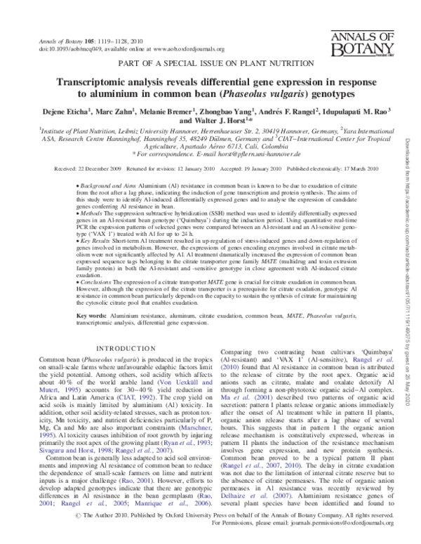 (PDF) Transcriptomic analysis reveals differential gene expression in ...