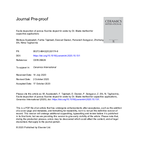 (PDF) Facile deposition of porous fluorine doped tin oxide by Dr. Blade ...