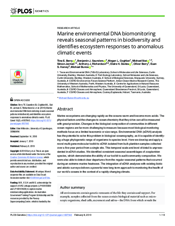 (PDF) Marine environmental DNA biomonitoring reveals seasonal patterns ...