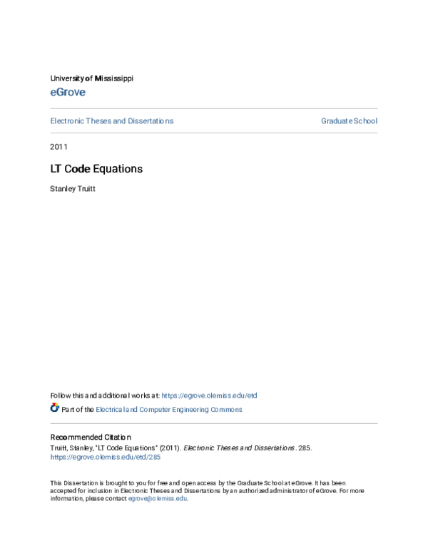(PDF) LT Code Equations