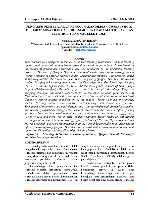 (PDF) Pengaruh Pembelajaran Menggunakan Media Quipper School Terhadap Minat Dan Hasil Belajar ...