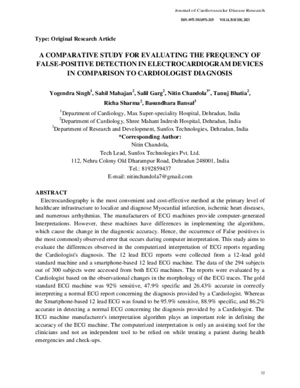 (PDF) A COMPARATIVE STUDY FOR EVALUATING THE FREQUENCY OF FALSE-POSITIVE DETECTION IN ...