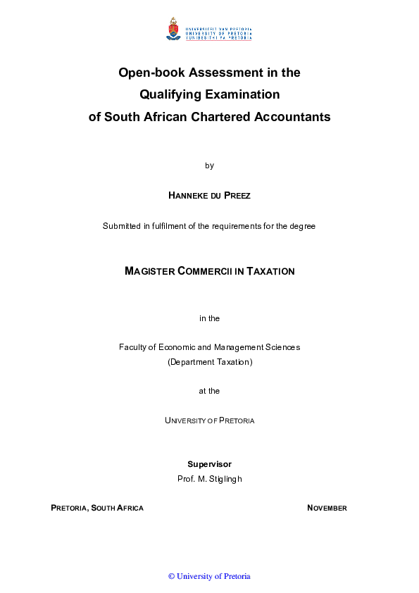 (PDF) Open-book assessment in the qualifying examination of South ...