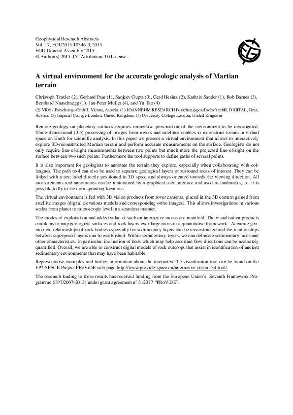 (PDF) A virtual environment for the accurate geologic analysis of ...