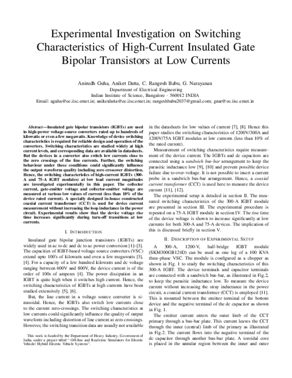 (PDF) Experimental investigation on switching characteristics of high ...
