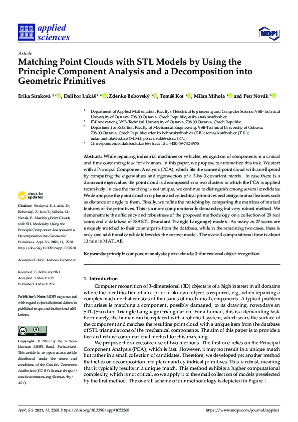 Pdf Matching Point Clouds With Stl Models By Using The Principle Component Analysis And A
