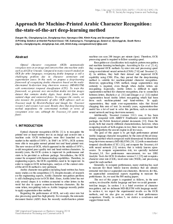 (PDF) Approach for Machine-Printed Arabic Character Recognition: the-state-of-the-art deep ...