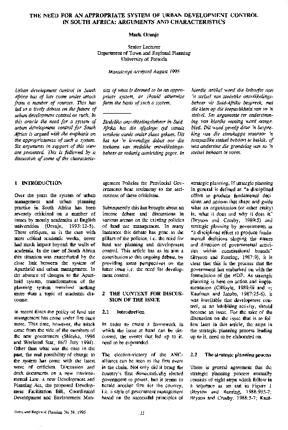 (PDF) The need for an appropriate system of urban development control ...