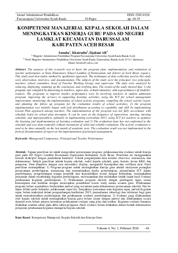 (PDF) Kompetensi Manajerial Kepala Sekolah Dalam Meningkatkan Kinerja Guru Pada SD Negeri ...