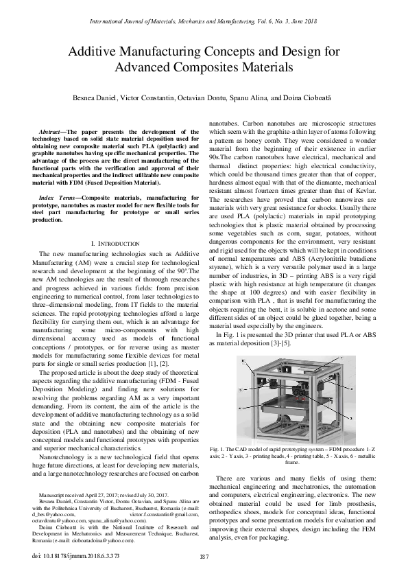 (PDF) Additive Manufacturing Concepts and Design for Advanced ...
