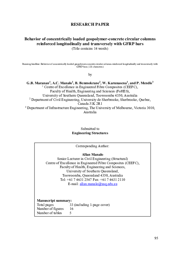 (PDF) Behavior of concentrically loaded geopolymer-concrete circular ...