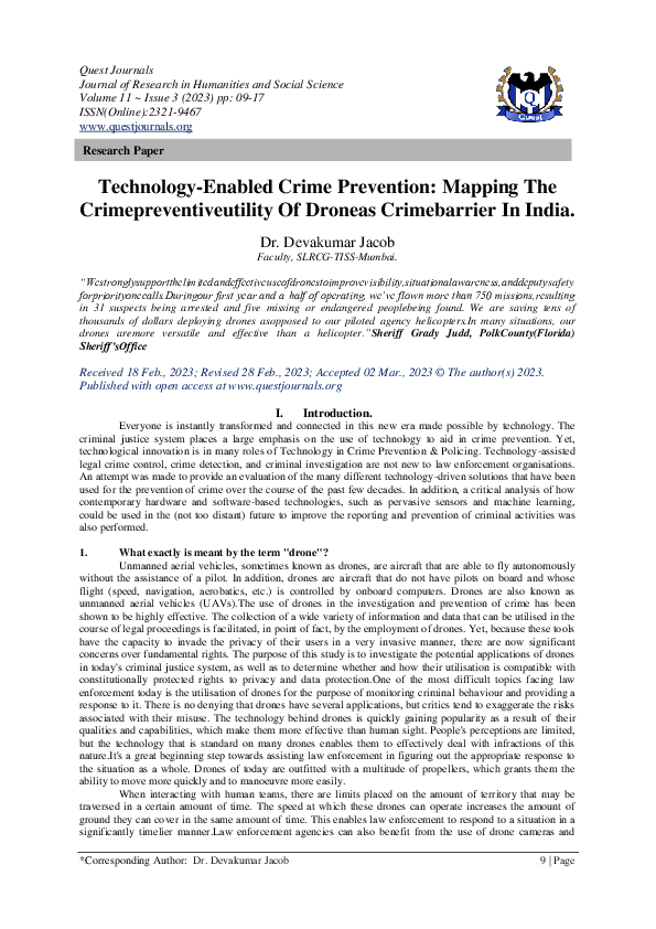 (PDF) Technology-Enabled Crime Prevention: Mapping The ...