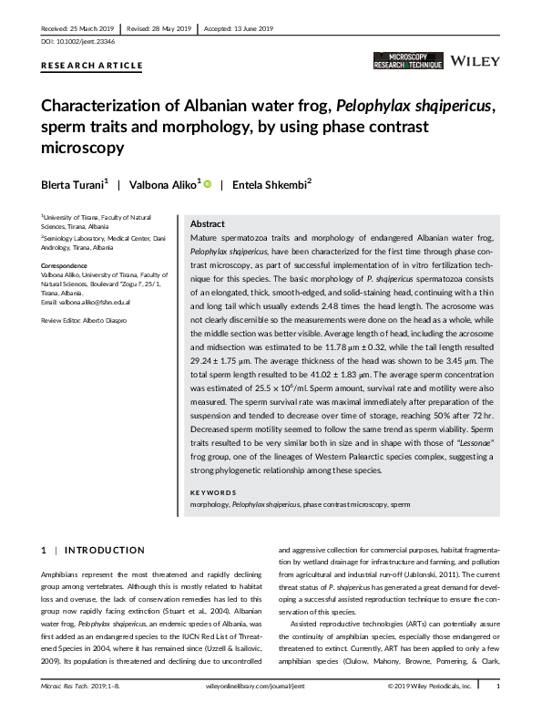 (PDF) Characterization of Albanian water frog,Pelophylax shqipericus ...