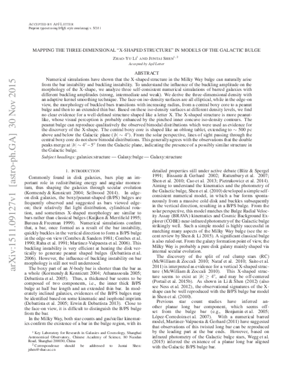 Mapping the Three-Dimensional “X-Shaped Structure” in Models of the ...