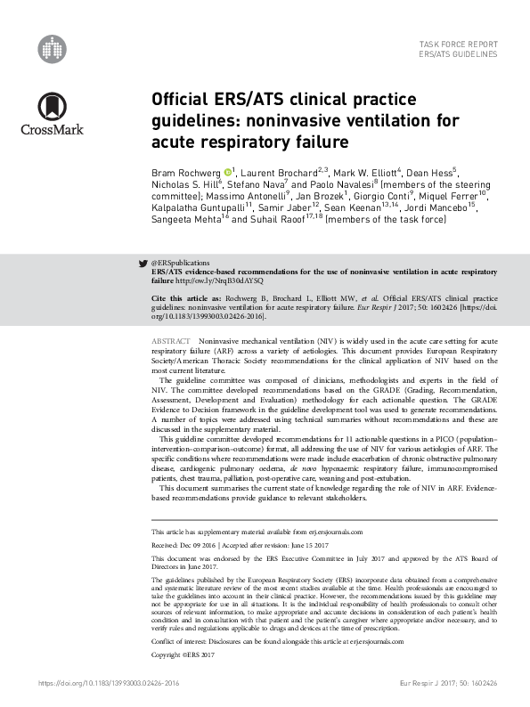 (PDF) Official ERS/ATS clinical practice guidelines: noninvasive ...