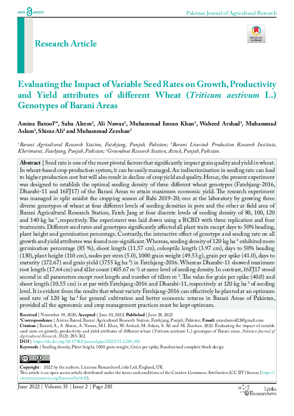 (PDF) Evaluating the Impact of Variable Seed Rates on Growth ...