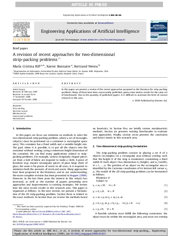 (PDF) A revision of recent approaches for two-dimensional strip-packing problems | Bertrand ...