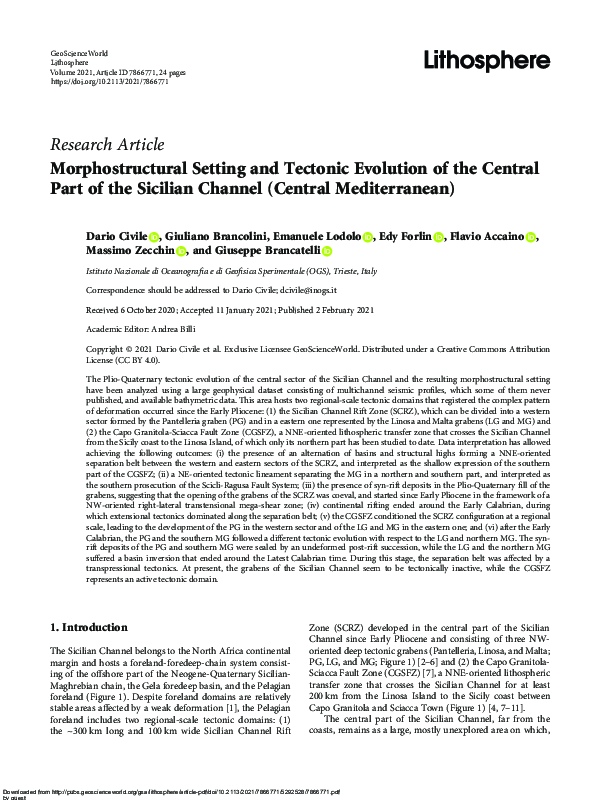 (PDF) Morphostructural Setting and Tectonic Evolution of the Central ...