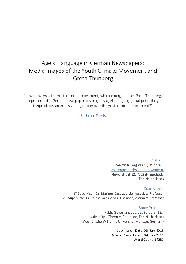 (PDF) Ageist Language in German Media: Youth Climate Movement Analysis