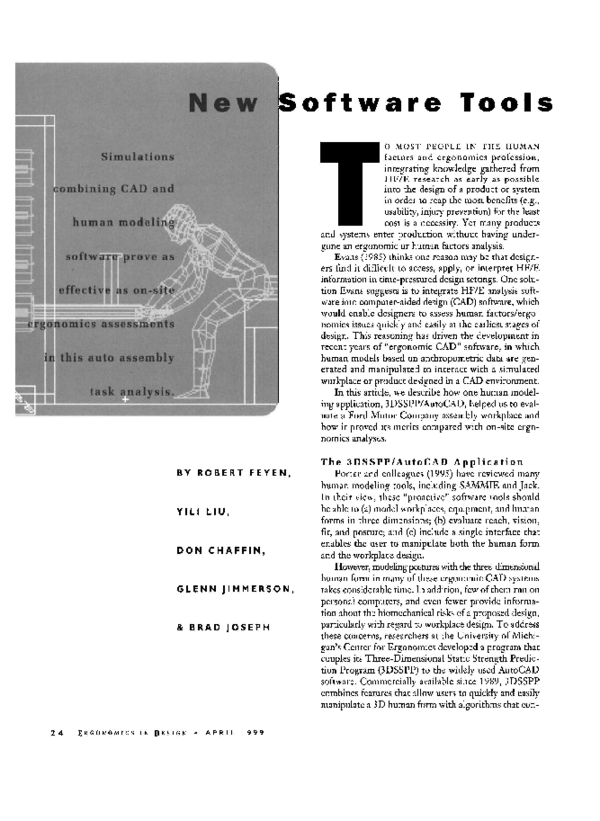 (PDF) New Software Tools Improve Workplace Design
