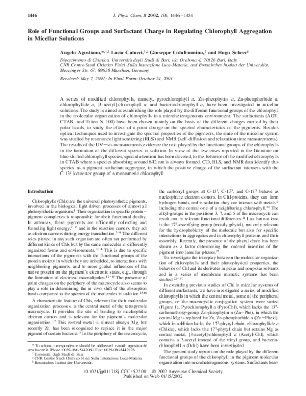 (PDF) Role of Functional Groups and Surfactant Charge in Regulating ...