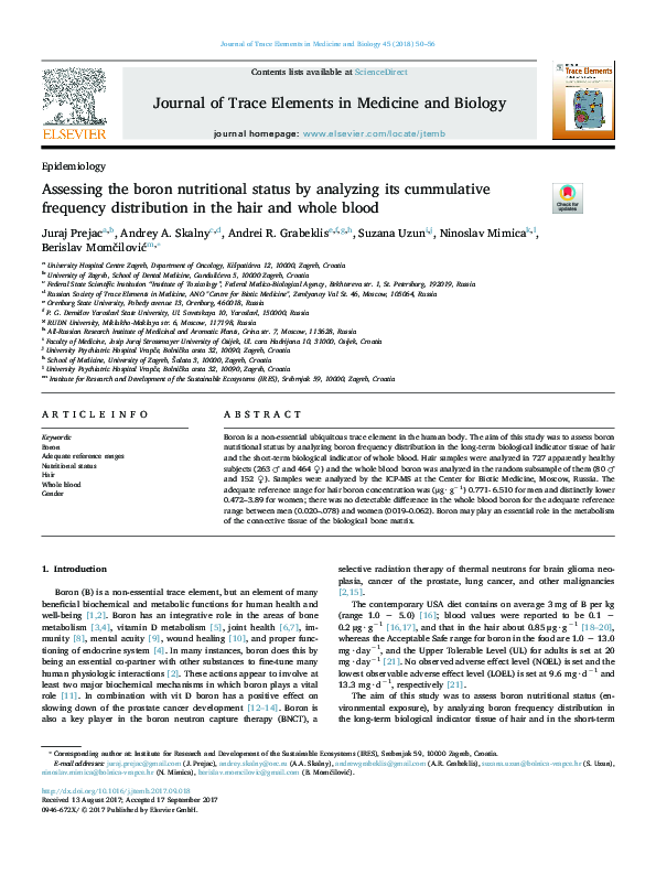(PDF) Assessing the boron nutritional status by analyzing its ...