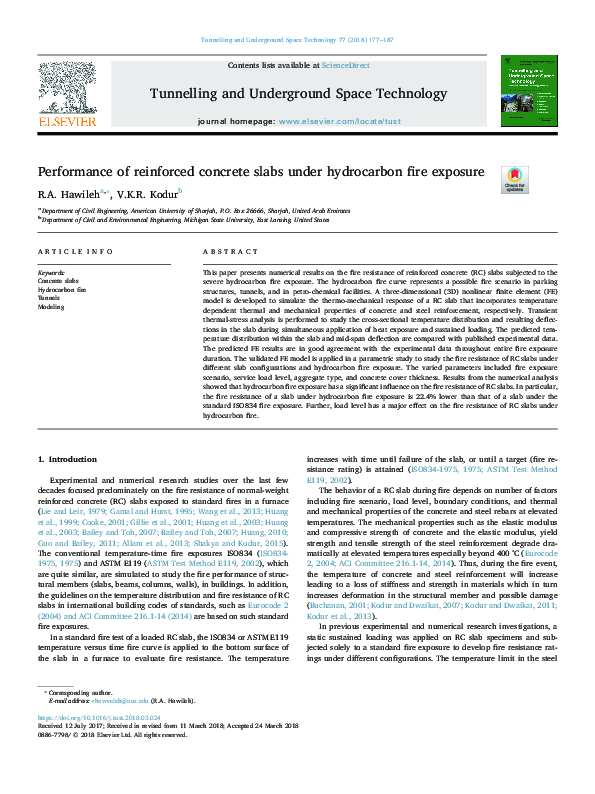 (PDF) Performance of reinforced concrete slabs under hydrocarbon fire ...