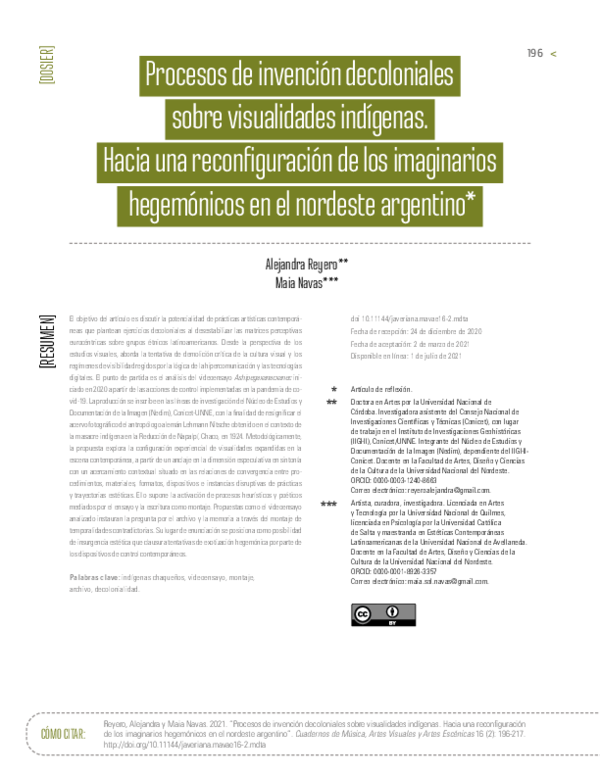(PDF) Procesos de invención decoloniales sobre visualidades indígenas ...