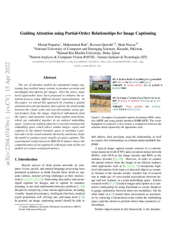 (PDF) Guiding Attention using Partial-Order Relationships for Image Captioning
