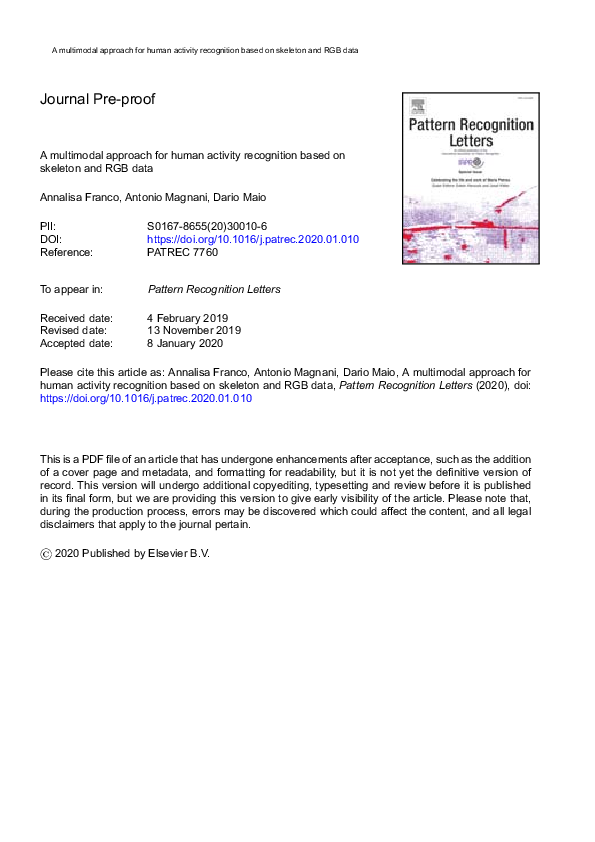 Pdf A Multimodal Approach For Human Activity Recognition Based On Skeleton And Rgb Data