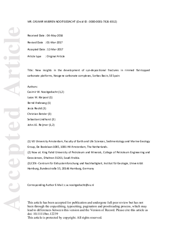 (PDF) New insights in the development of syn-depositional fractures in ...