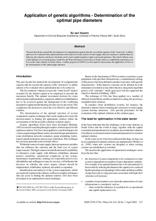 (PDF) Application of genetic algorithms—determination of the optimal machining parameters in the ...