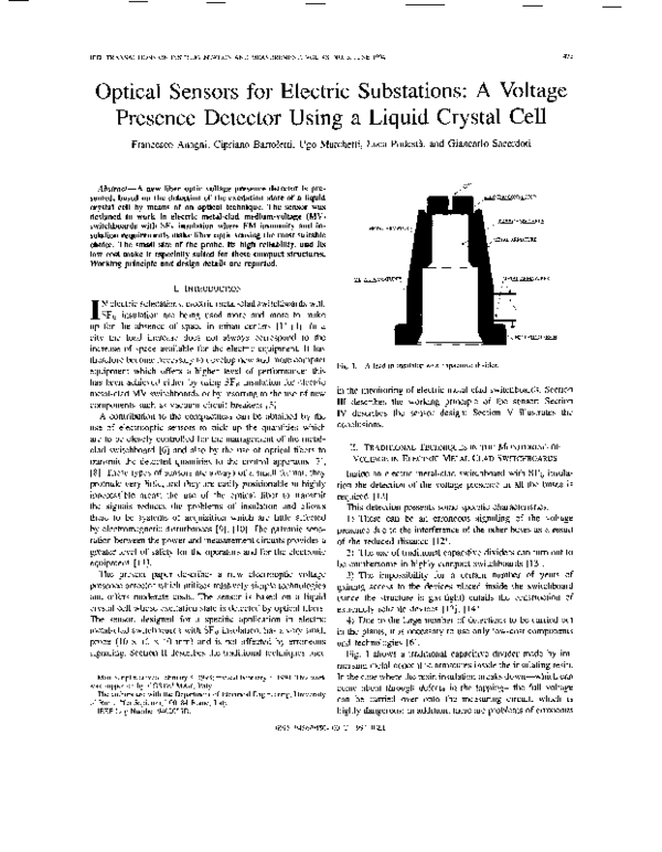 (PDF) Optical sensors for electric substations: a voltage presence ...
