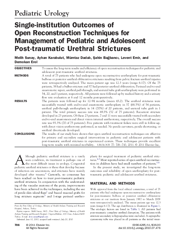 (PDF) Single-institution Outcomes of Open Reconstruction Techniques for ...