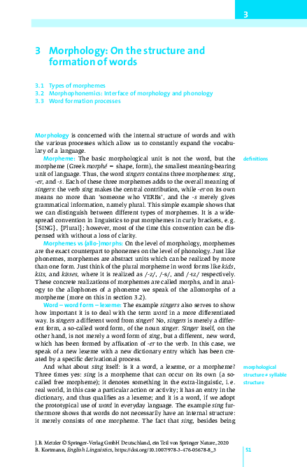 (PDF) Morphology: On the structure and formation of words
