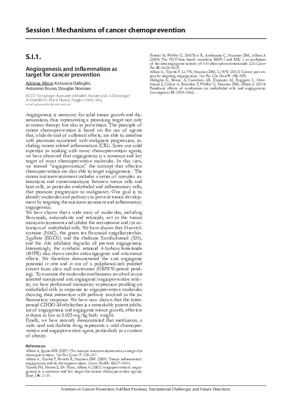 Pdf Targeting Angiogenesis For Cancer Prevention