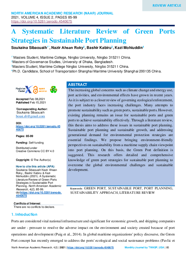 (PDF) A Systematic Literature Review of Green Ports Strategies in ...