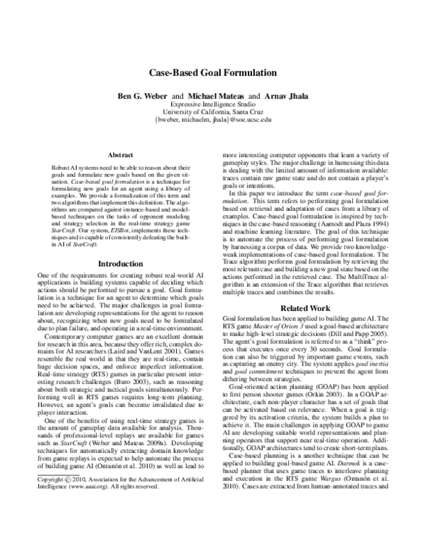 (PDF) Case-based goal formulation