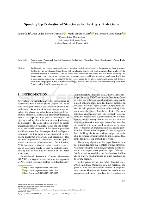 (PDF) Speeding Up Evaluation of Structures for the Angry Birds Game ...