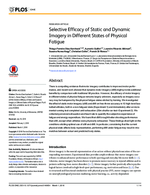 (PDF) Selective Efficacy of Static and Dynamic Imagery in Different ...