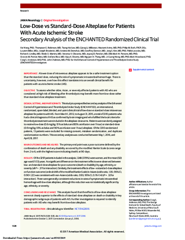 (PDF) Low-Dose vs Standard-Dose Alteplase for Patients With Acute ...