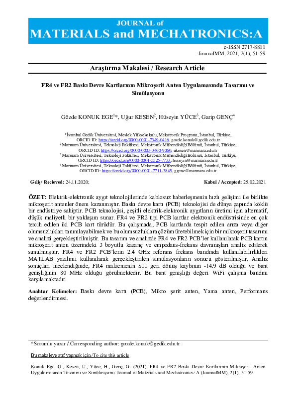 (PDF) FR4 ve FR2 Baskı Devre Kartlarının Mikroşerit Anten Uygulamasında ...
