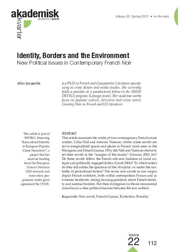 (PDF) Identity, Borders and the Environment