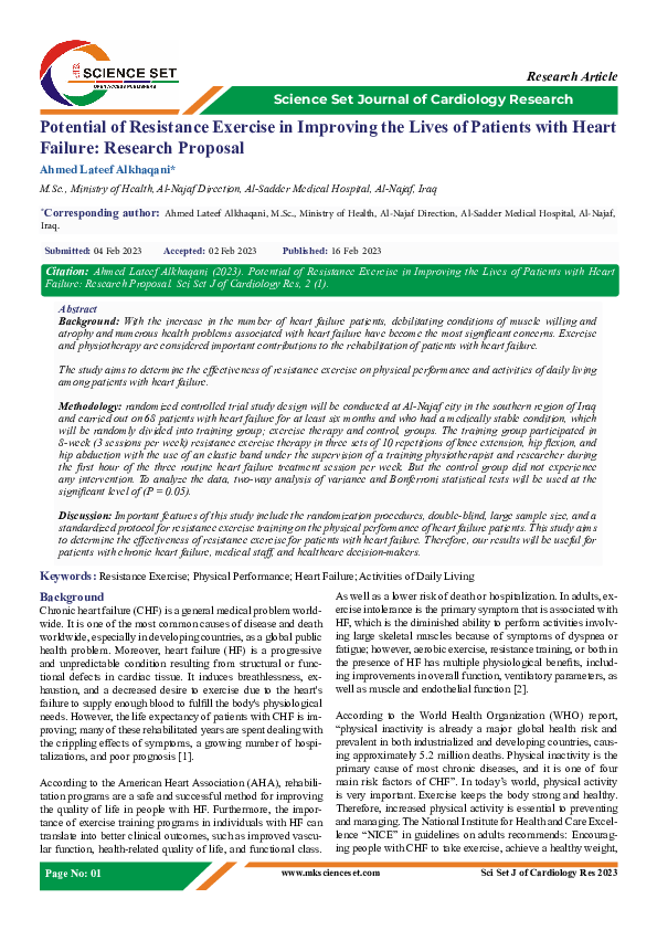 (PDF) Potential of Resistance Exercise in Improving the Lives of ...